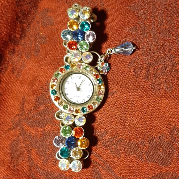 Quartz | Accessories | Multicolor Crystal Stone Quartz Watch | Poshmark